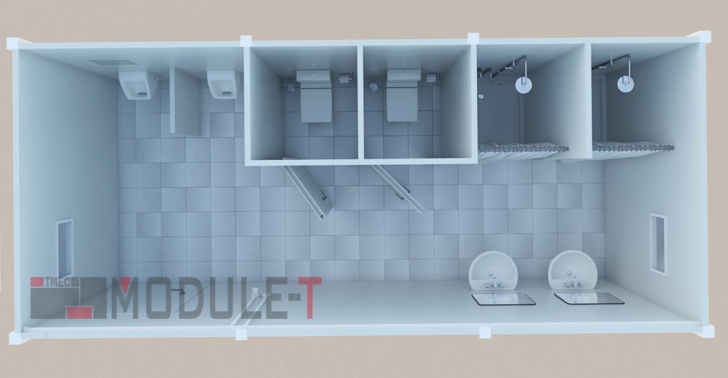 Prefabricated Locker Room in 3D Container | Module-T